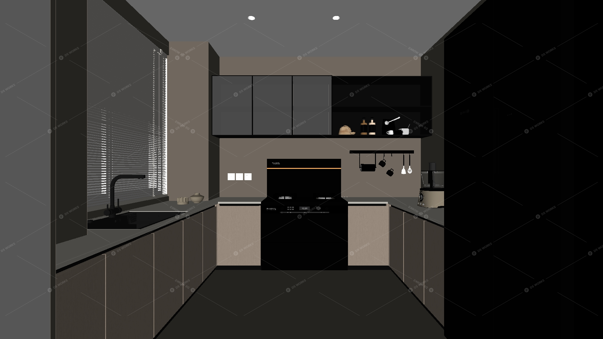 Modern Closed Kitchen
