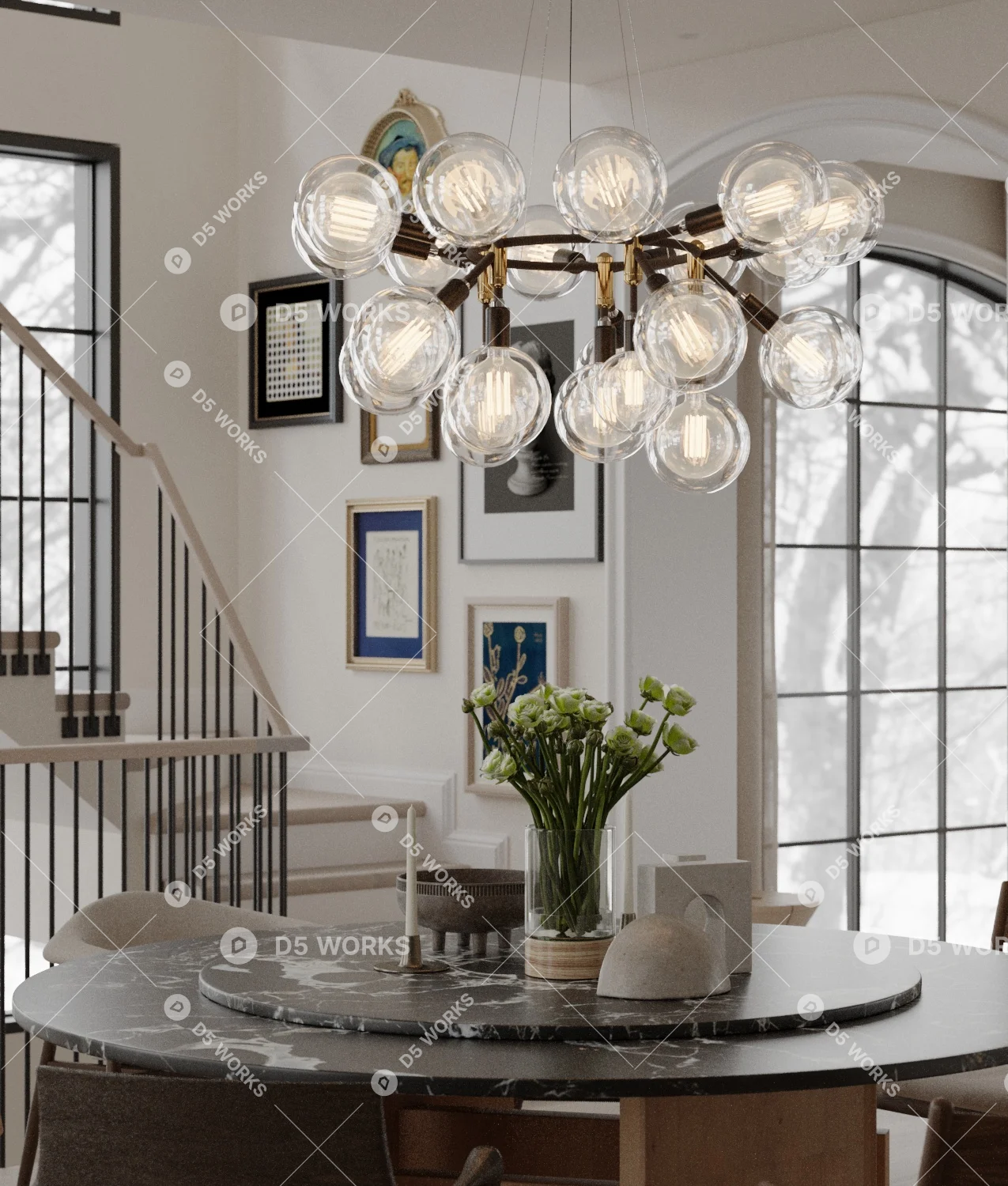 Mid-Century Modern Quiet Luxury Dining Room (Villa)