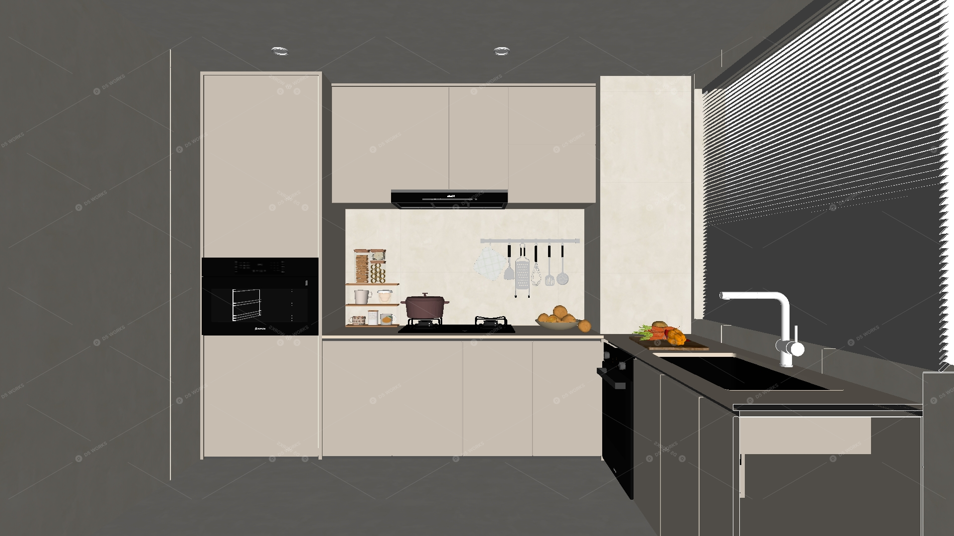Modern Closed Kitchen