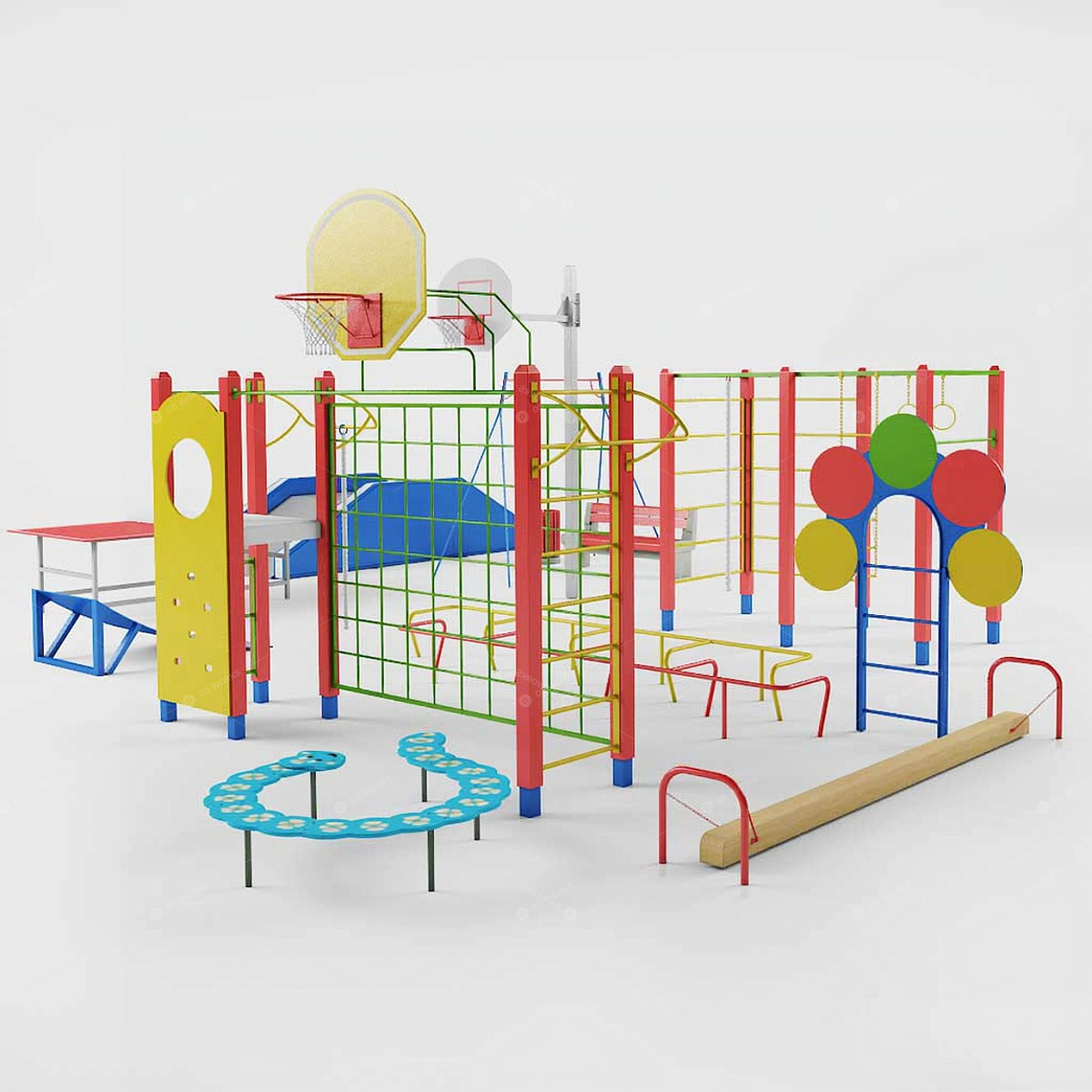 Modern Playground Equipment Set