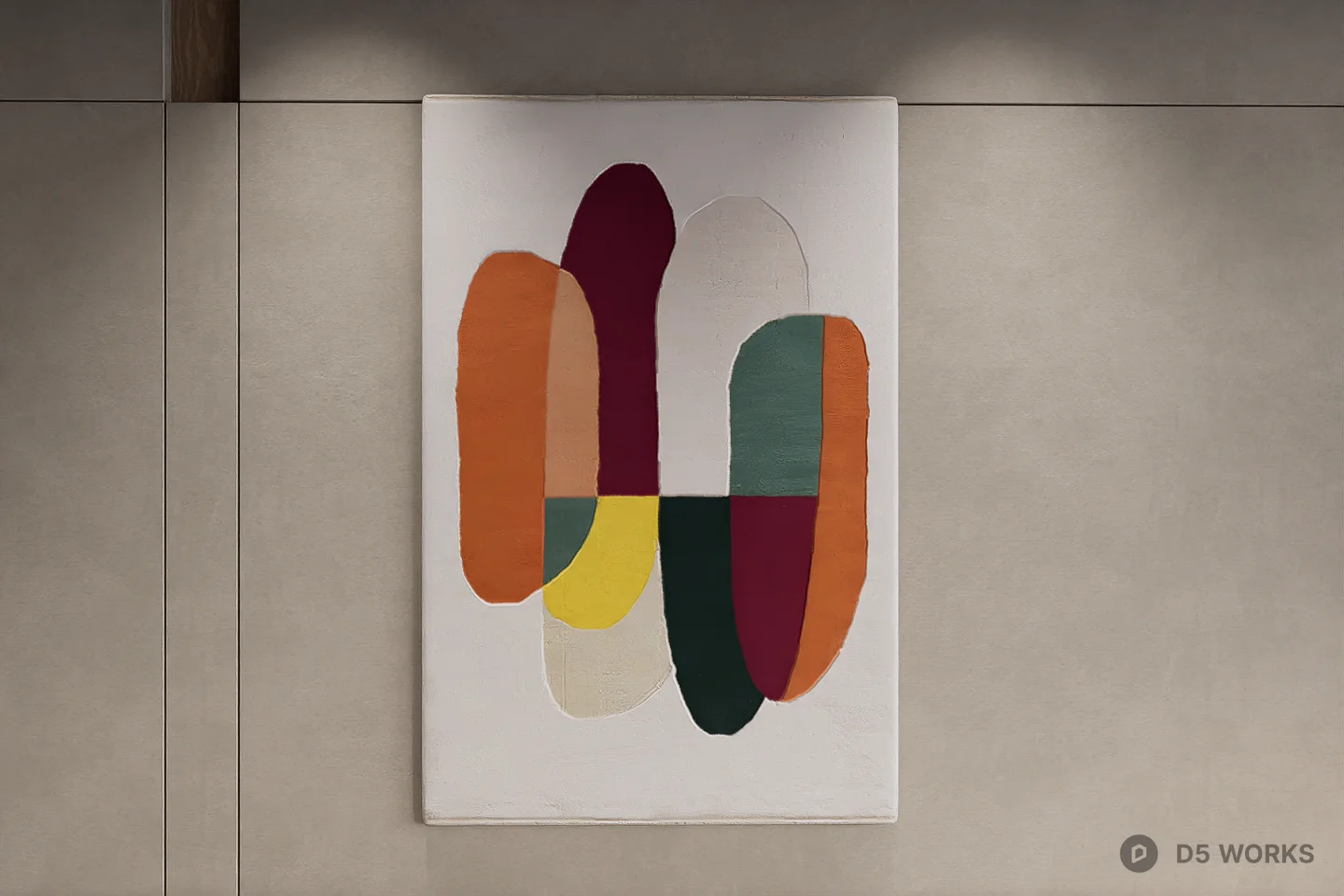 Free Abstract Color Block Wall Art 3D Model .d5a