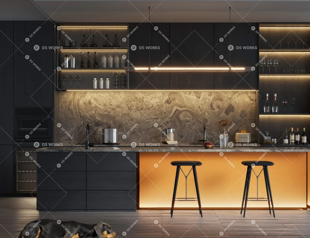 Italian Quiet Luxury Open Kitchen