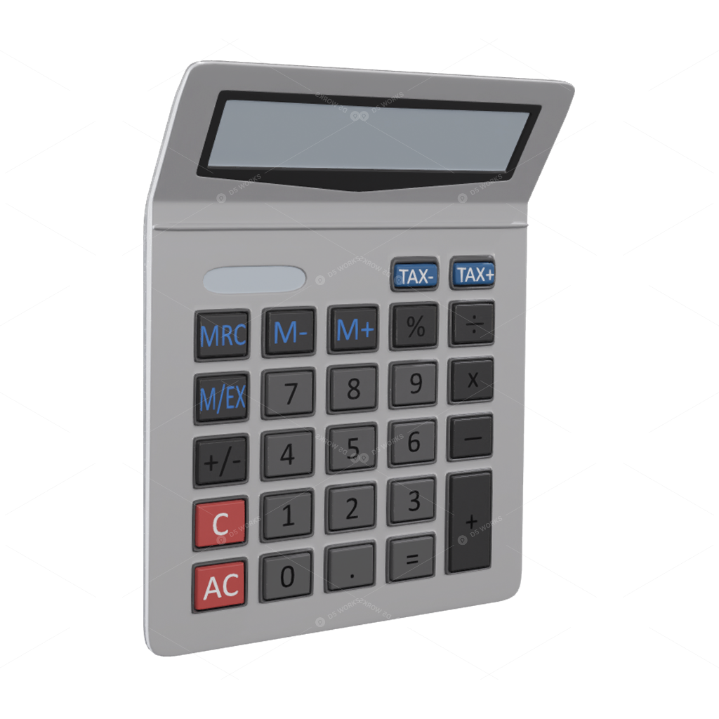 Other Office Supplies Simple light gray digital calculator