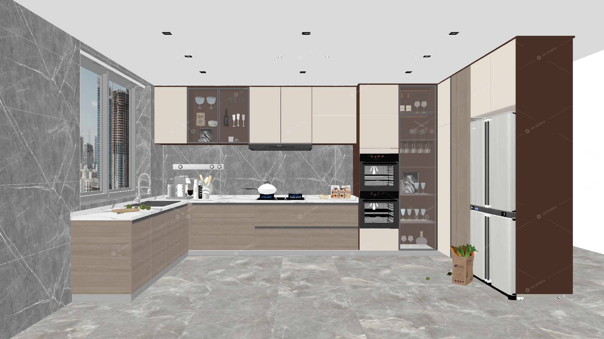 Modern Closed Kitchen
