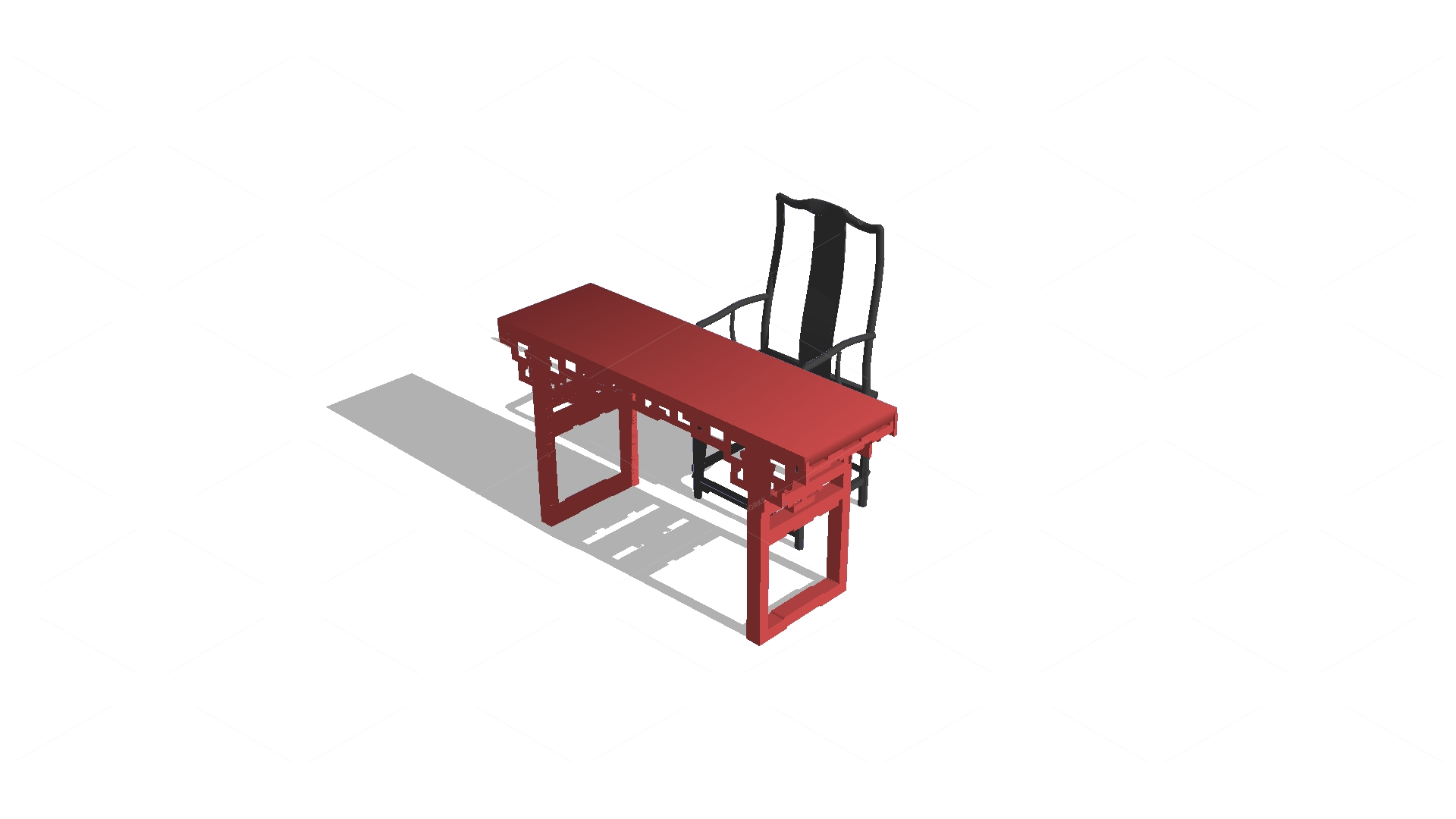 Chinese Desk & Chair Set